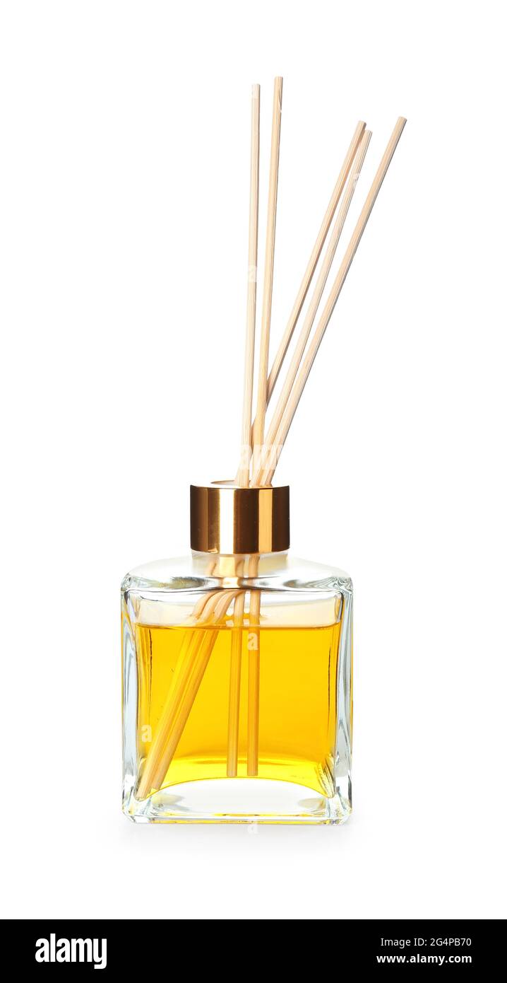 Reed diffuser on white background Stock Photo - Alamy