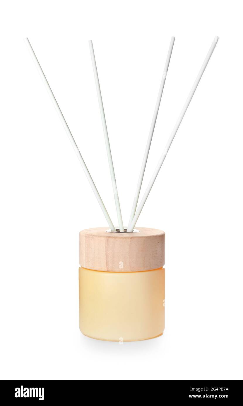 Reed diffuser on white background Stock Photo - Alamy