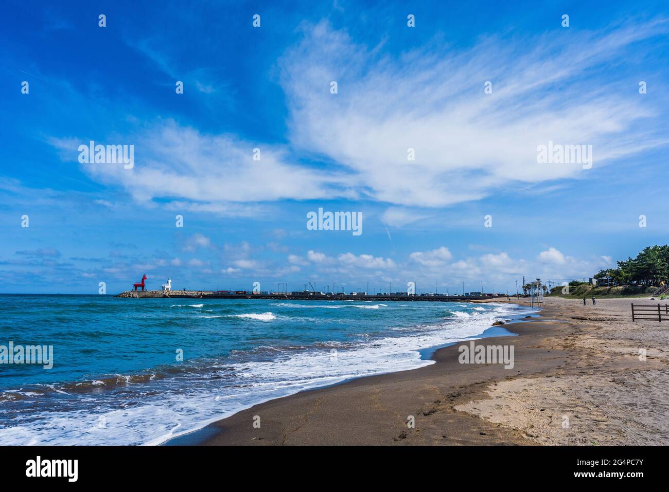Iho Tewoo beach on Jeju Island in South Korea - August 17, 2019 Stock ...