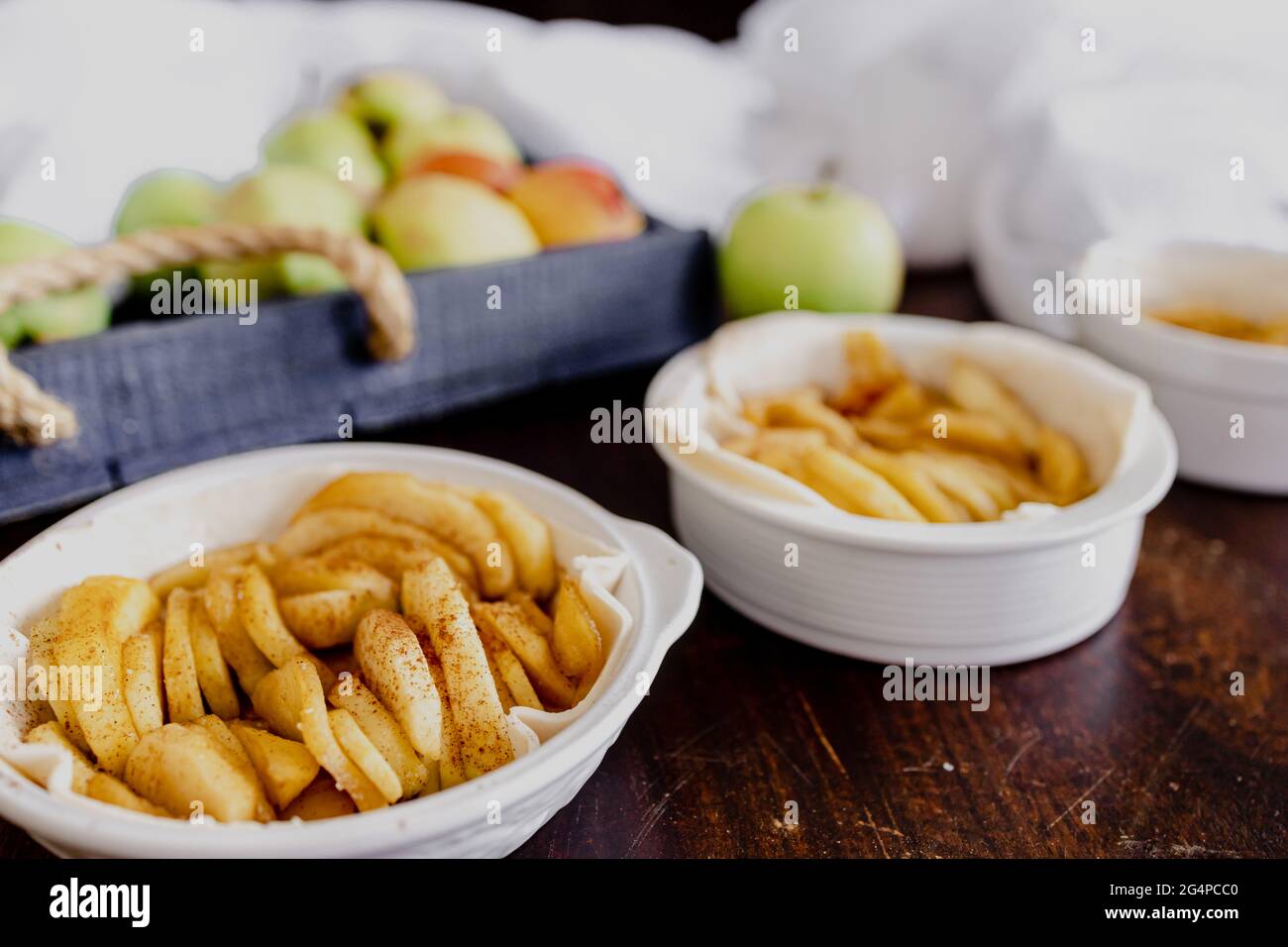 Rustic apple pies, Using organic locally grown apples Stock Photo - Alamy