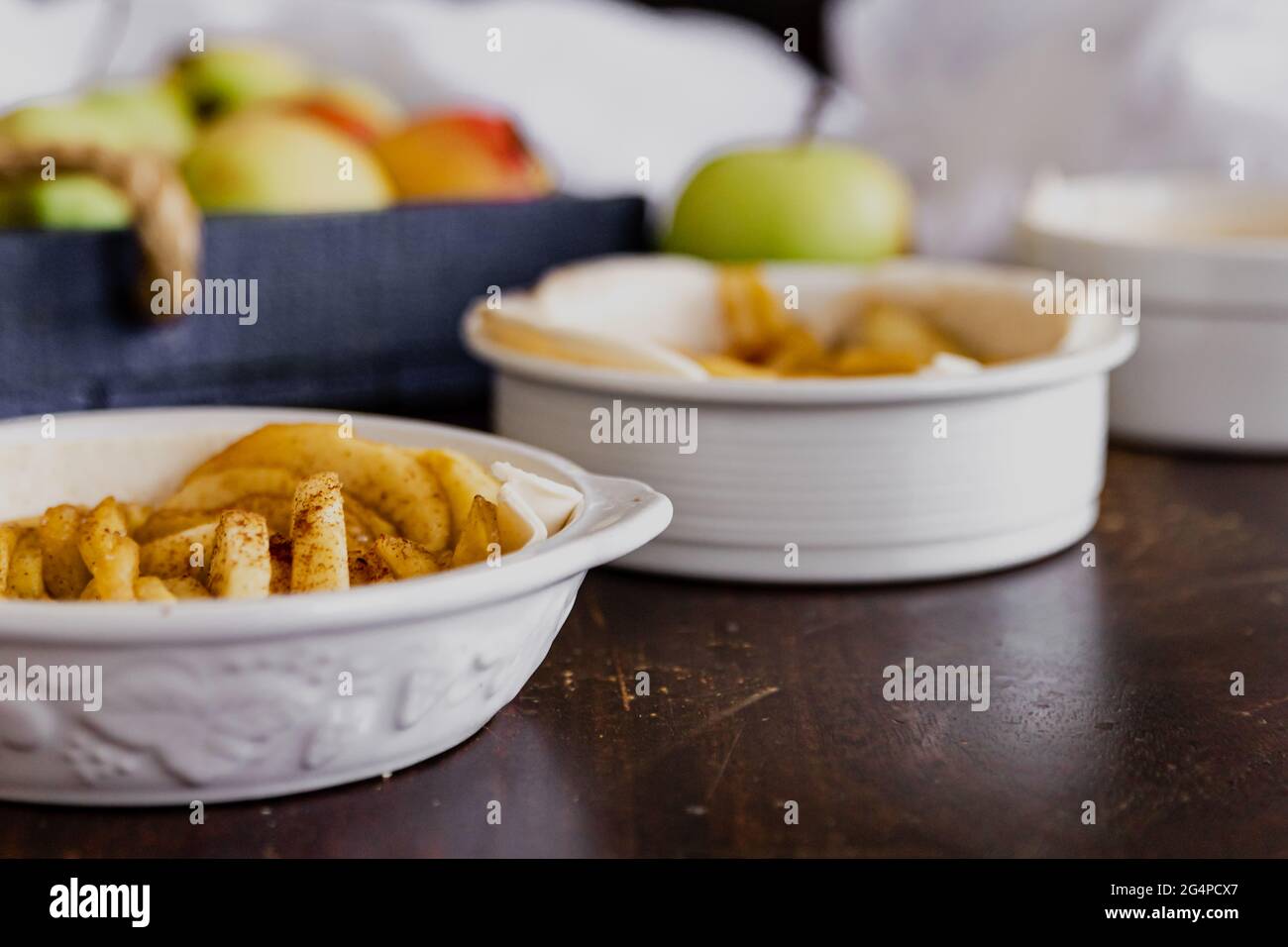 Rustic apple pies, Using organic locally grown apples Stock Photo - Alamy