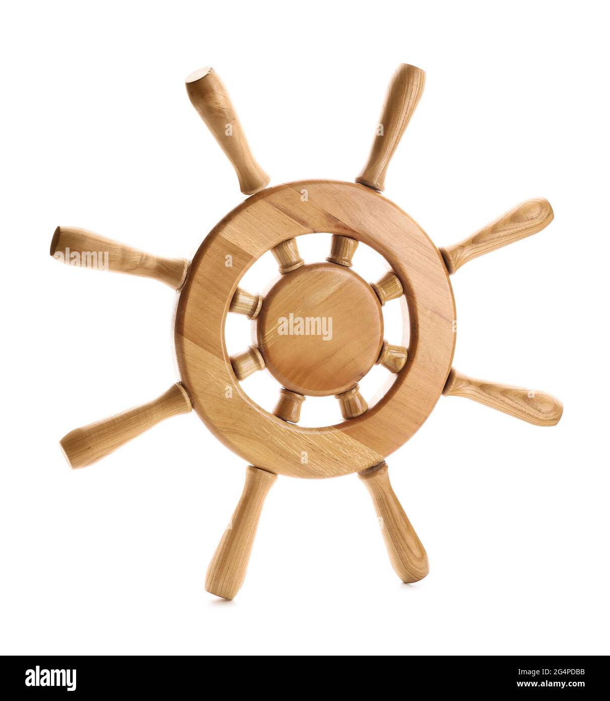 Ship helm isolated on white Stock Photo - Alamy