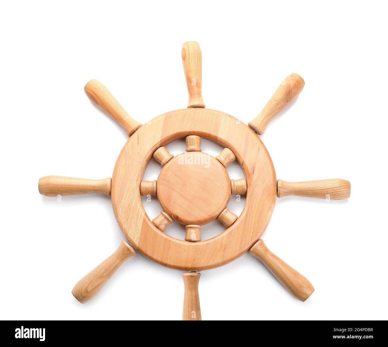 Ship helm isolated on white Stock Photo - Alamy