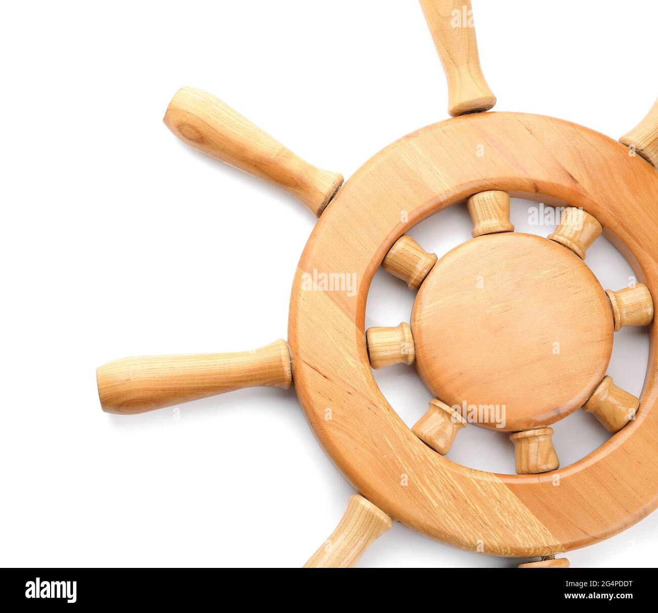 Ship helm isolated on white Stock Photo - Alamy