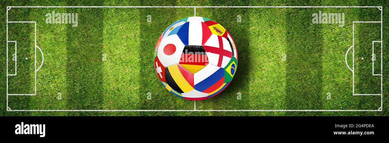 Traditional soccer game with a leather ball Stock Photo - Alamy