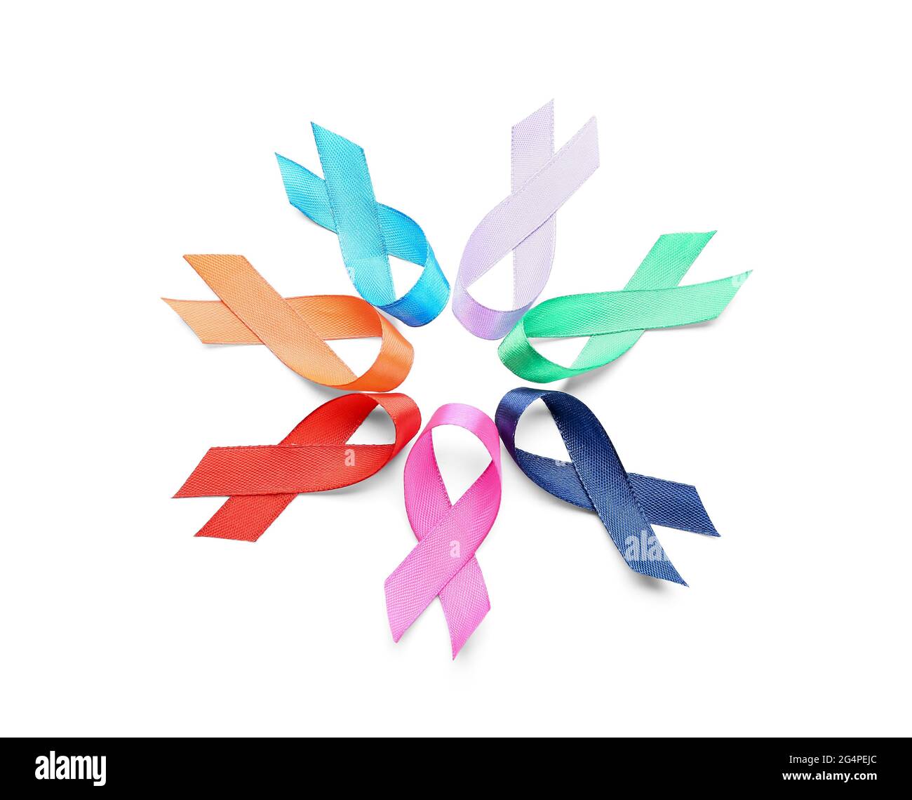 Different awareness ribbons on white background Stock Photo - Alamy