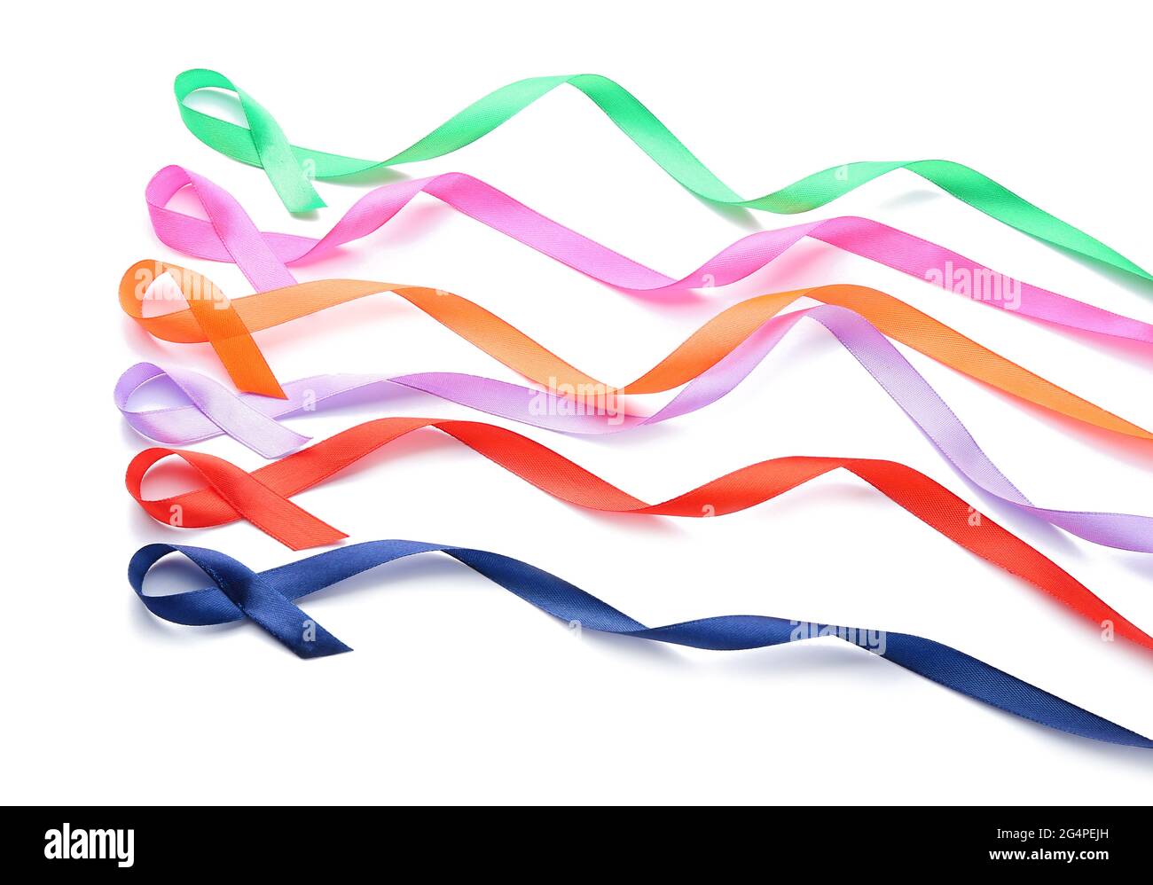 Different awareness ribbons on white background Stock Photo - Alamy