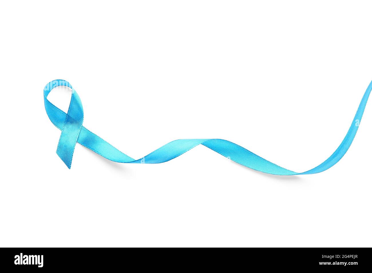 Light blue ribbon on white background. Prostate cancer concept Stock ...