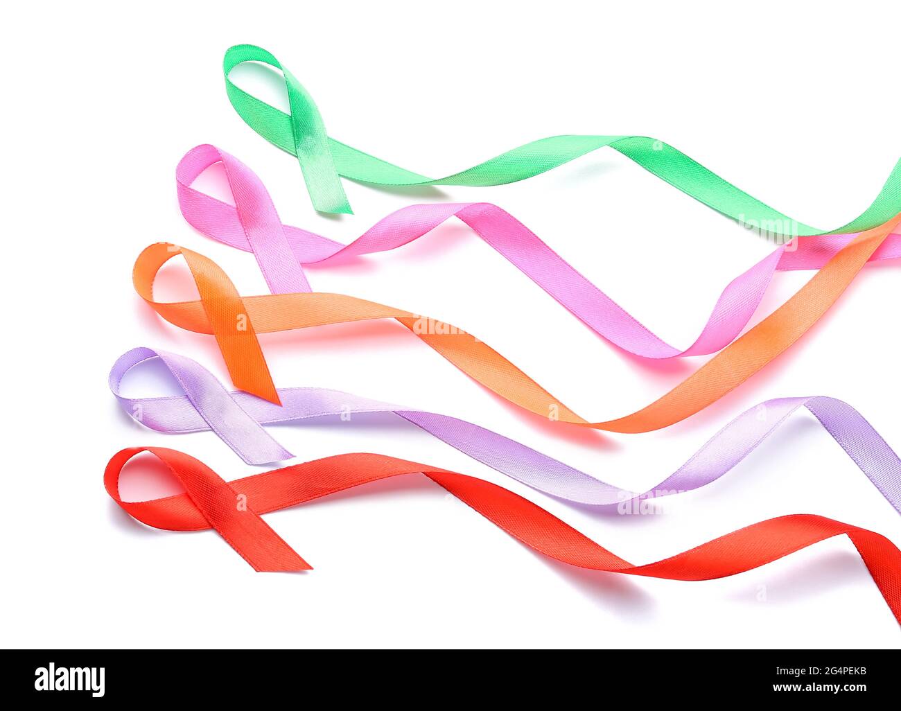 Different awareness ribbons on white background Stock Photo - Alamy