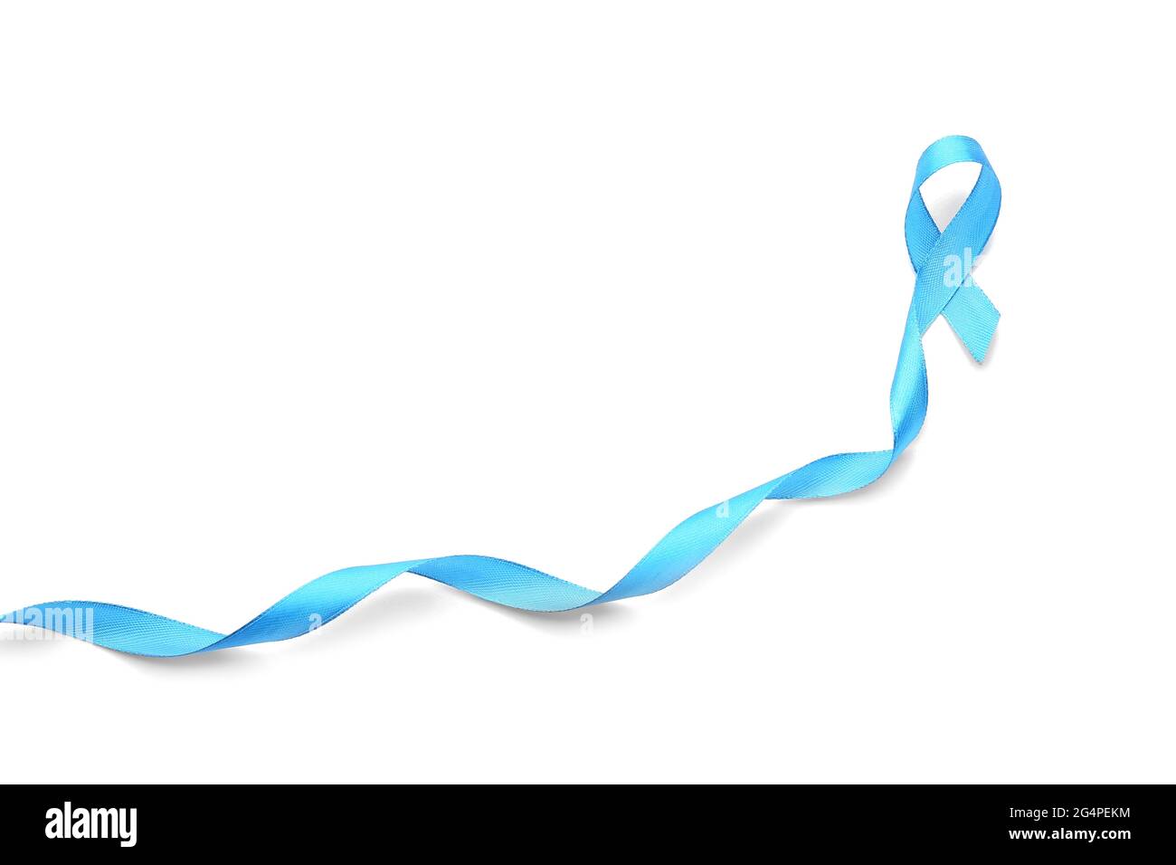 Light blue ribbon on white background. Prostate cancer concept Stock ...