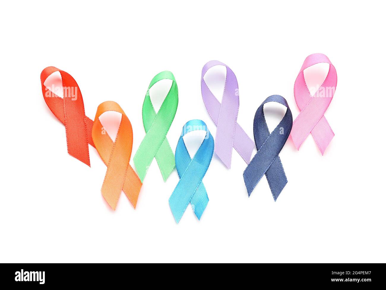 Different awareness ribbons on white background Stock Photo - Alamy