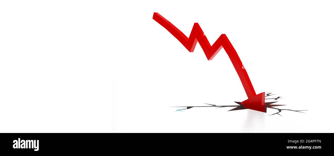 Graphs representing the stock market crash. 3d illustration Stock Photo ...