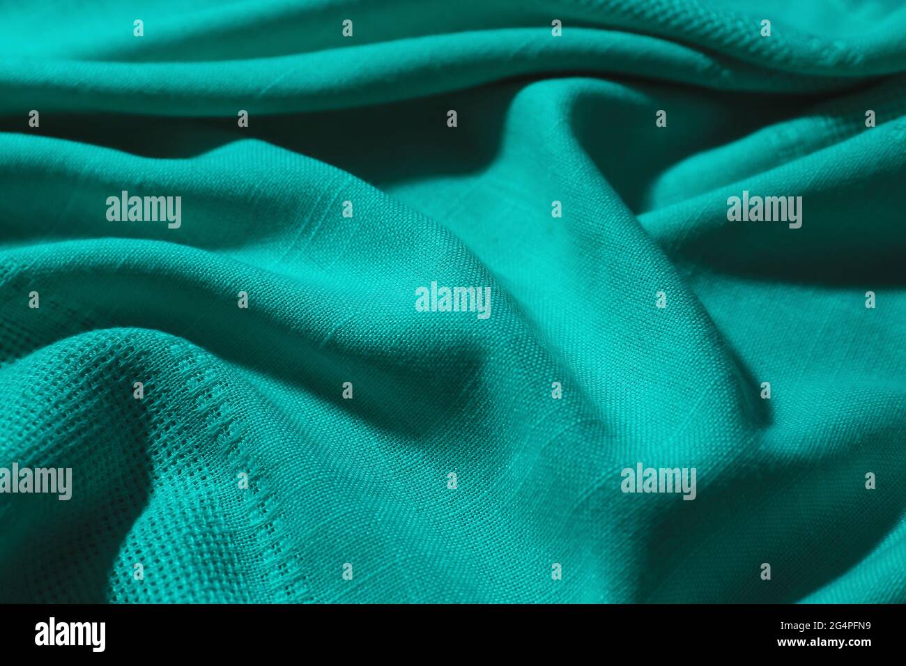 Closeup teal cotton fabric hi-res stock photography and images - Alamy