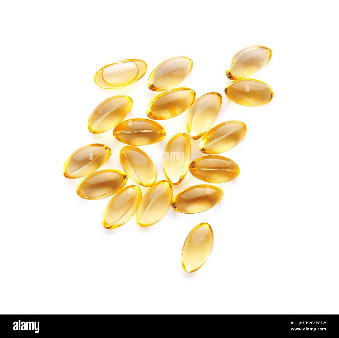 Fish oil capsules on white background Stock Photo - Alamy
