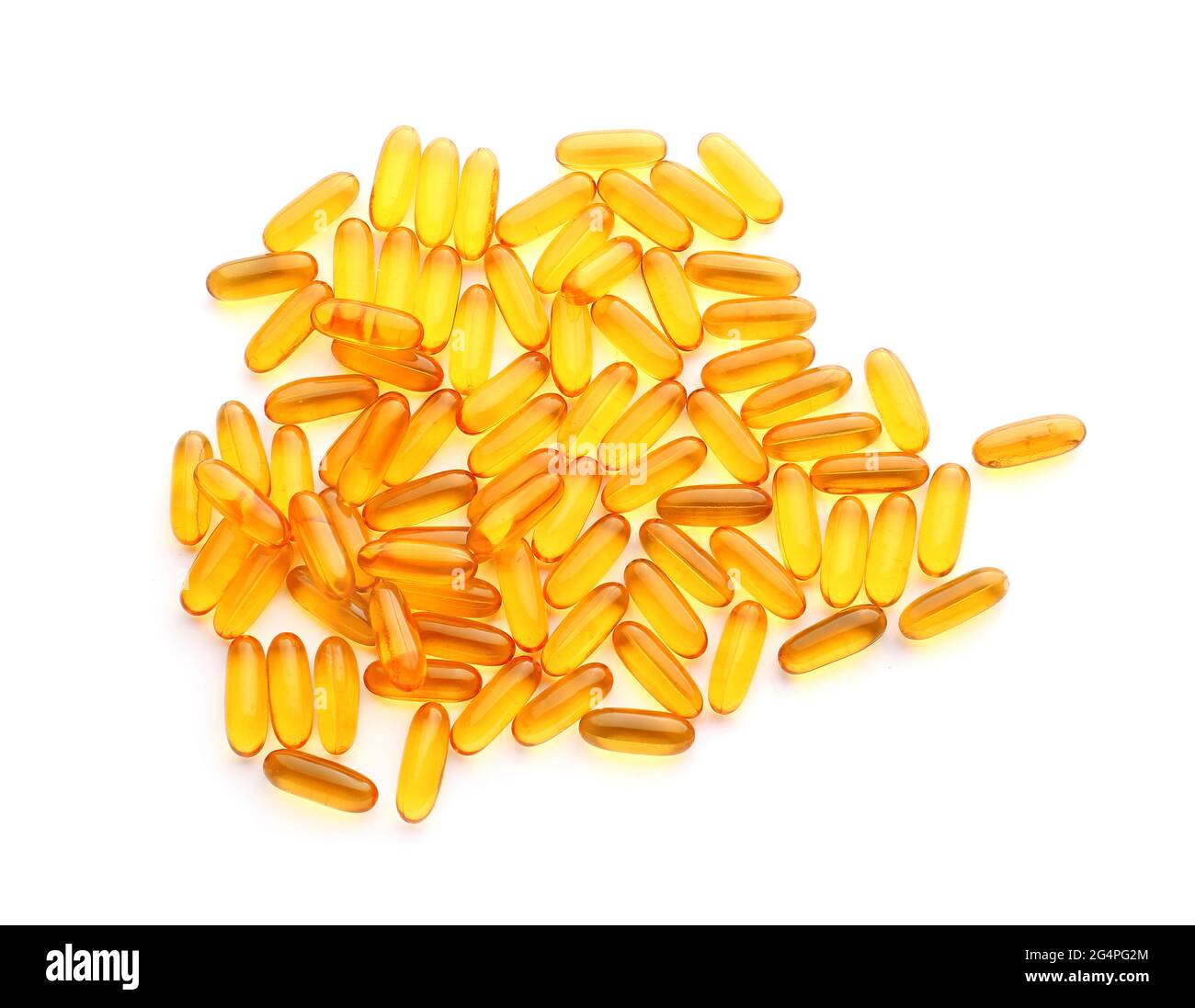 Fish oil capsules on white background Stock Photo - Alamy