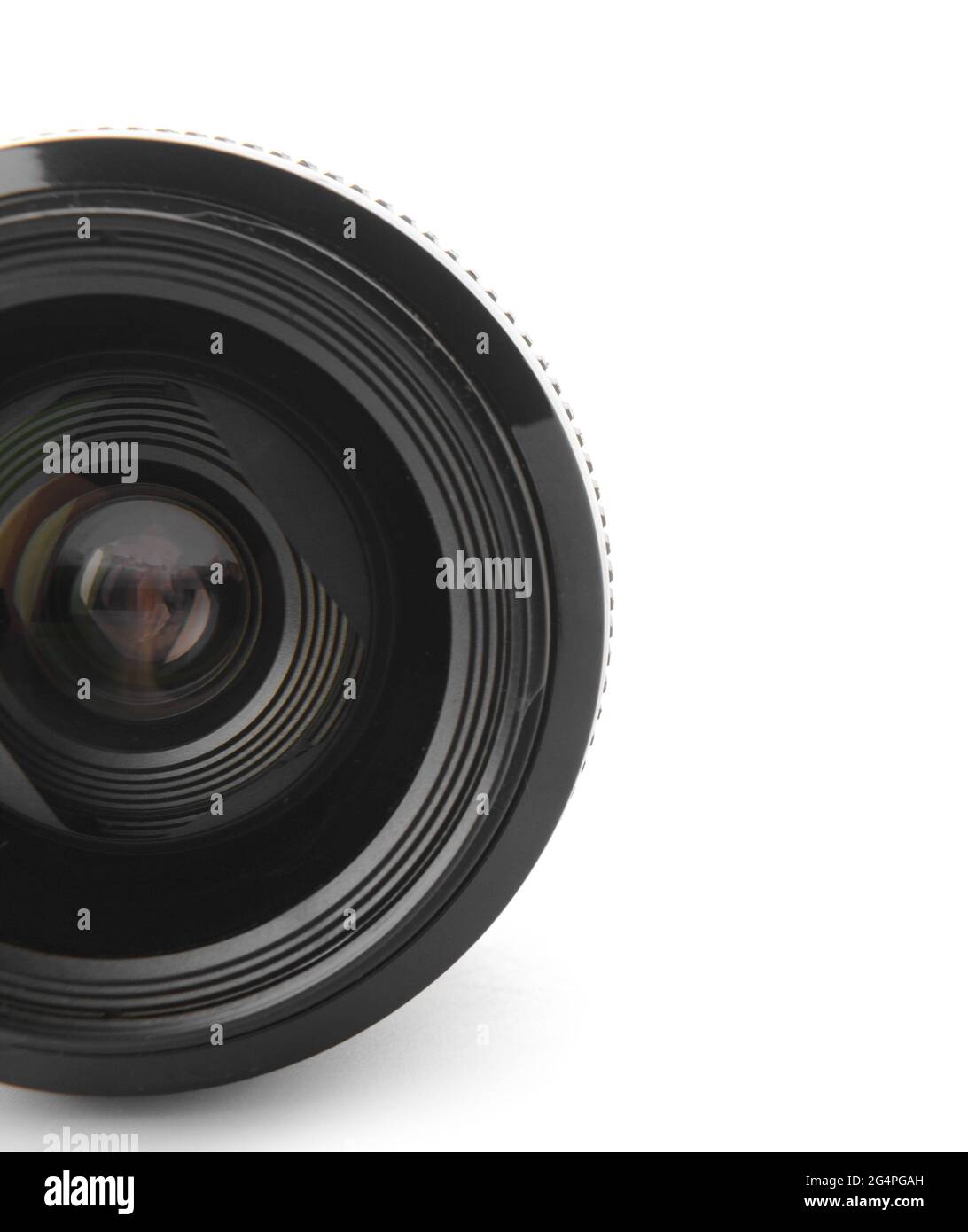 Camera lens on white background Stock Photo - Alamy