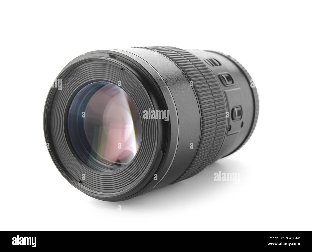 Camera lens on white background Stock Photo - Alamy