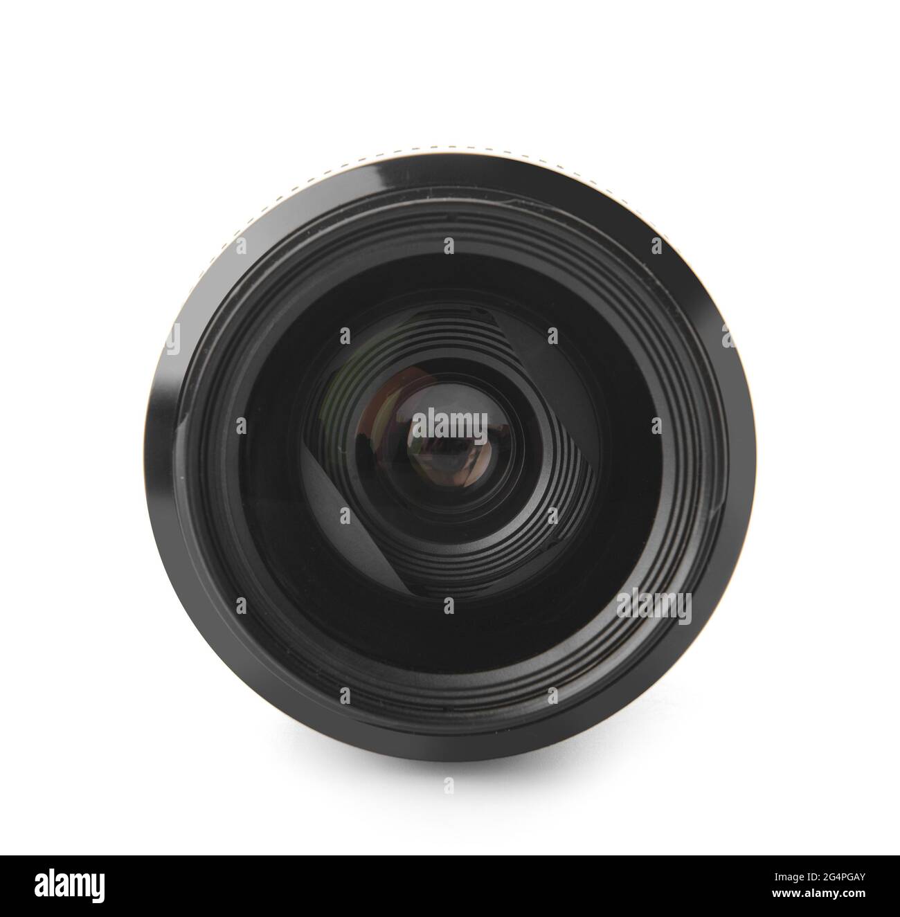 Camera lens on white background Stock Photo - Alamy