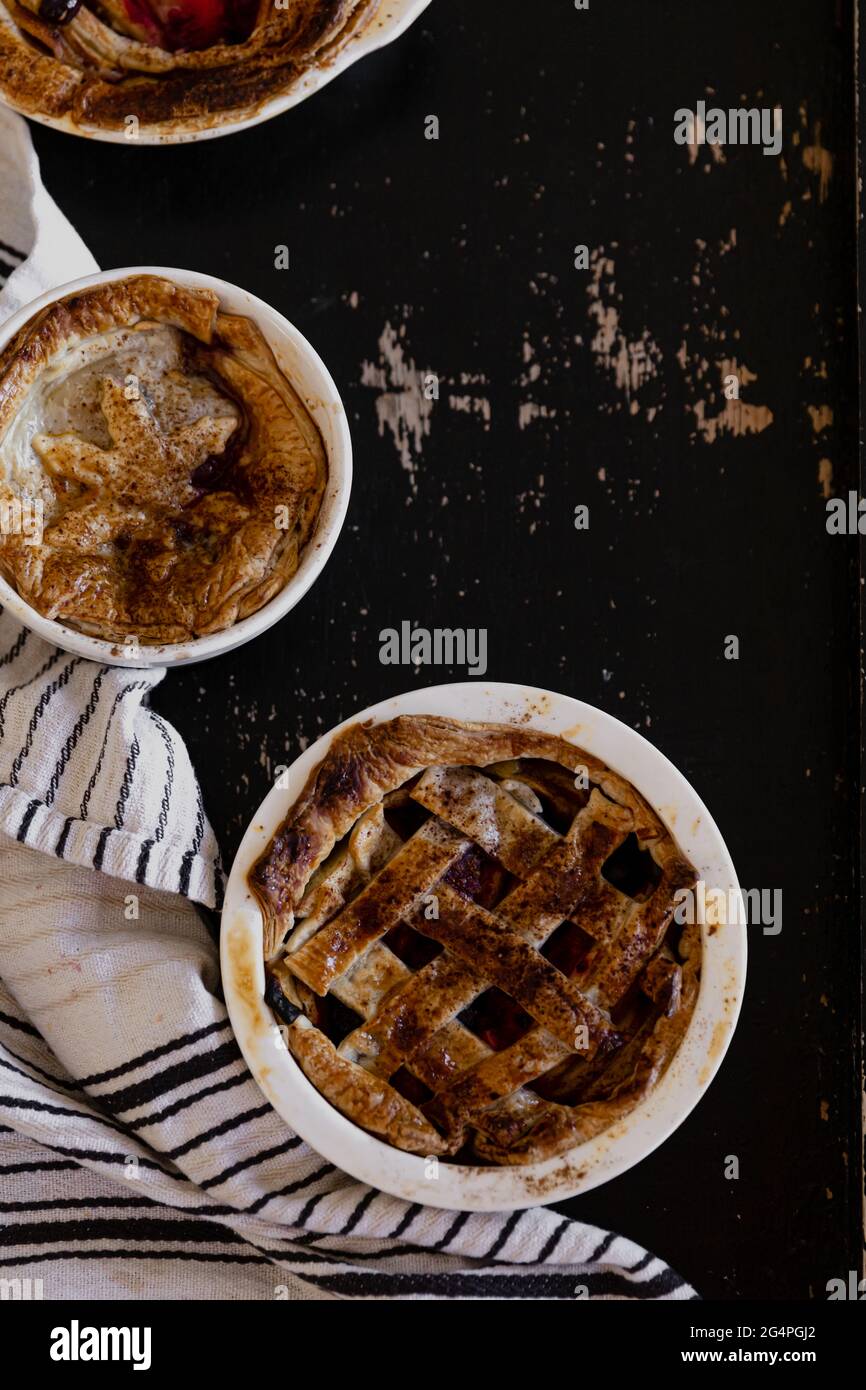 Rustic apple pies, Using organic locally grown apples Stock Photo - Alamy
