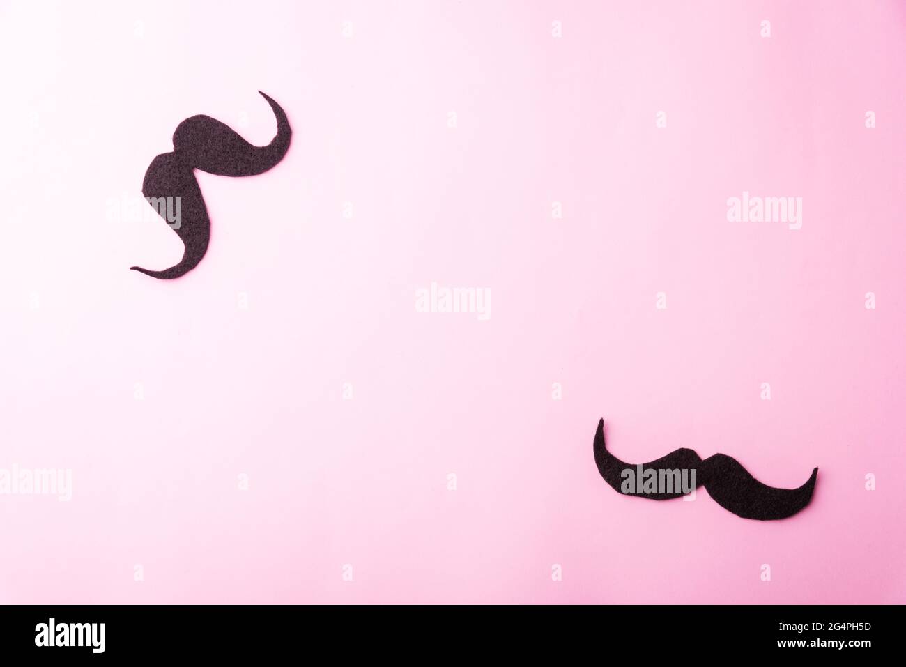 Black mustache paper, studio shot isolated on pink background, Prostate ...