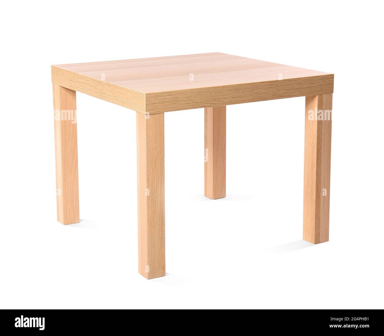 Stylish wooden table on white background Stock Photo - Alamy