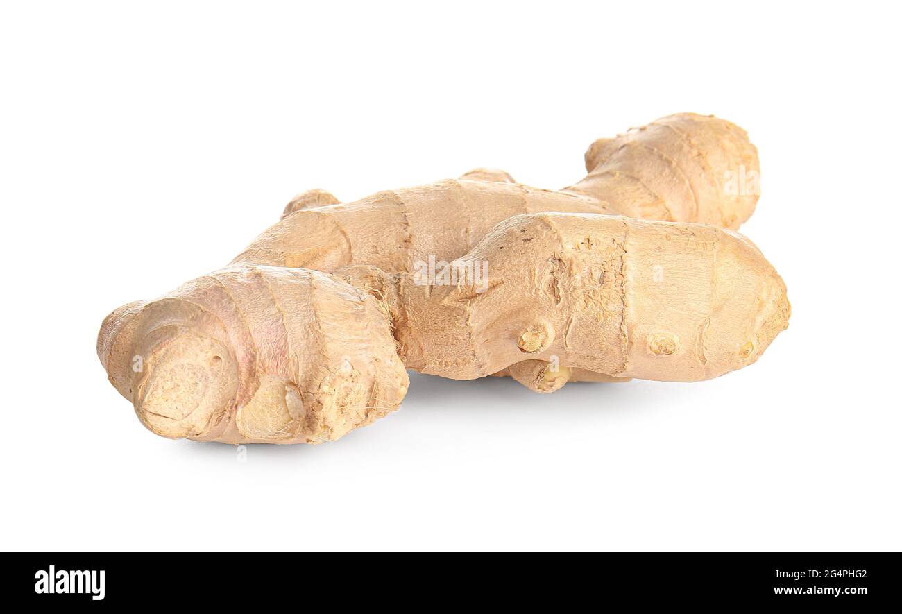 Fresh ginger on white background Stock Photo - Alamy