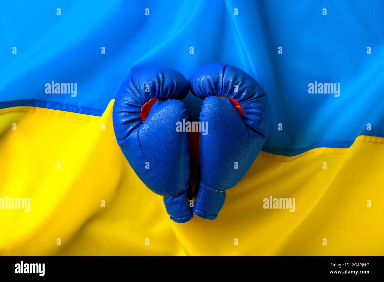 Boxing gloves on flag of Ukraine Stock Photo - Alamy