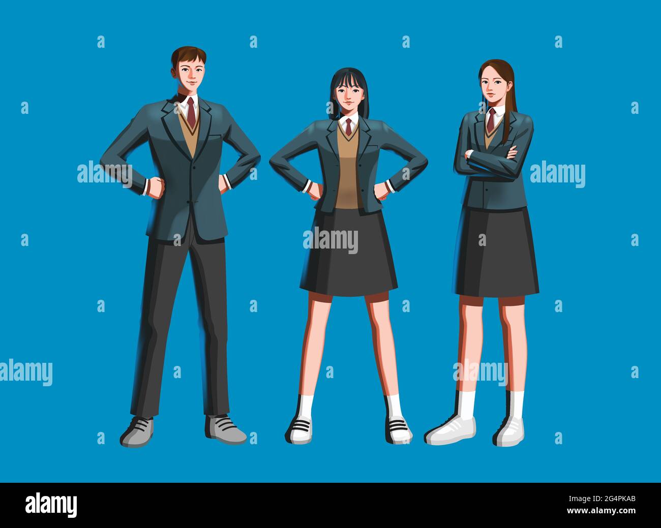 heroes in daily life, student vector illustration Stock Photo - Alamy