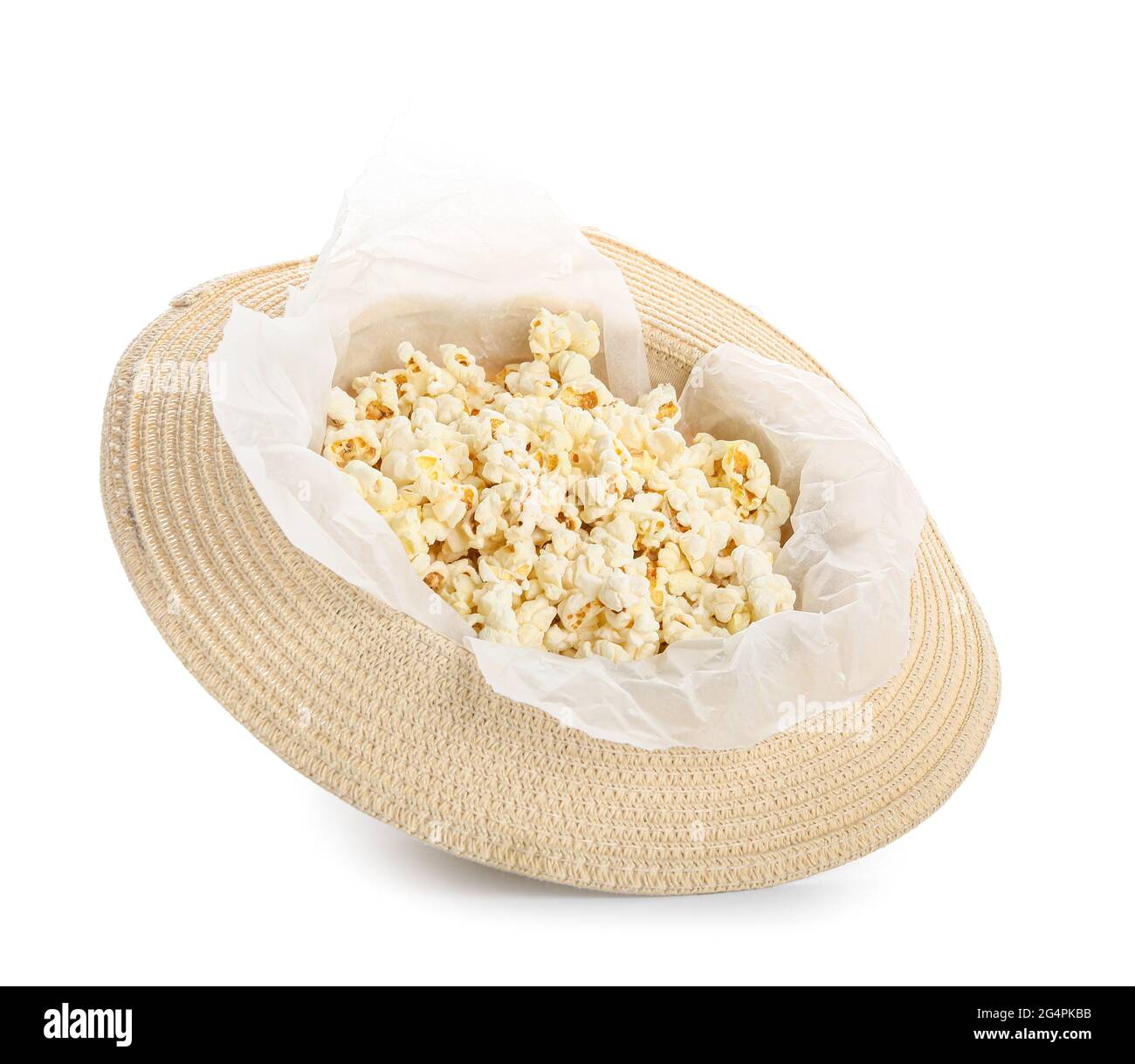 Hat with popcorn on white background. Festa Junina (June Festival ...