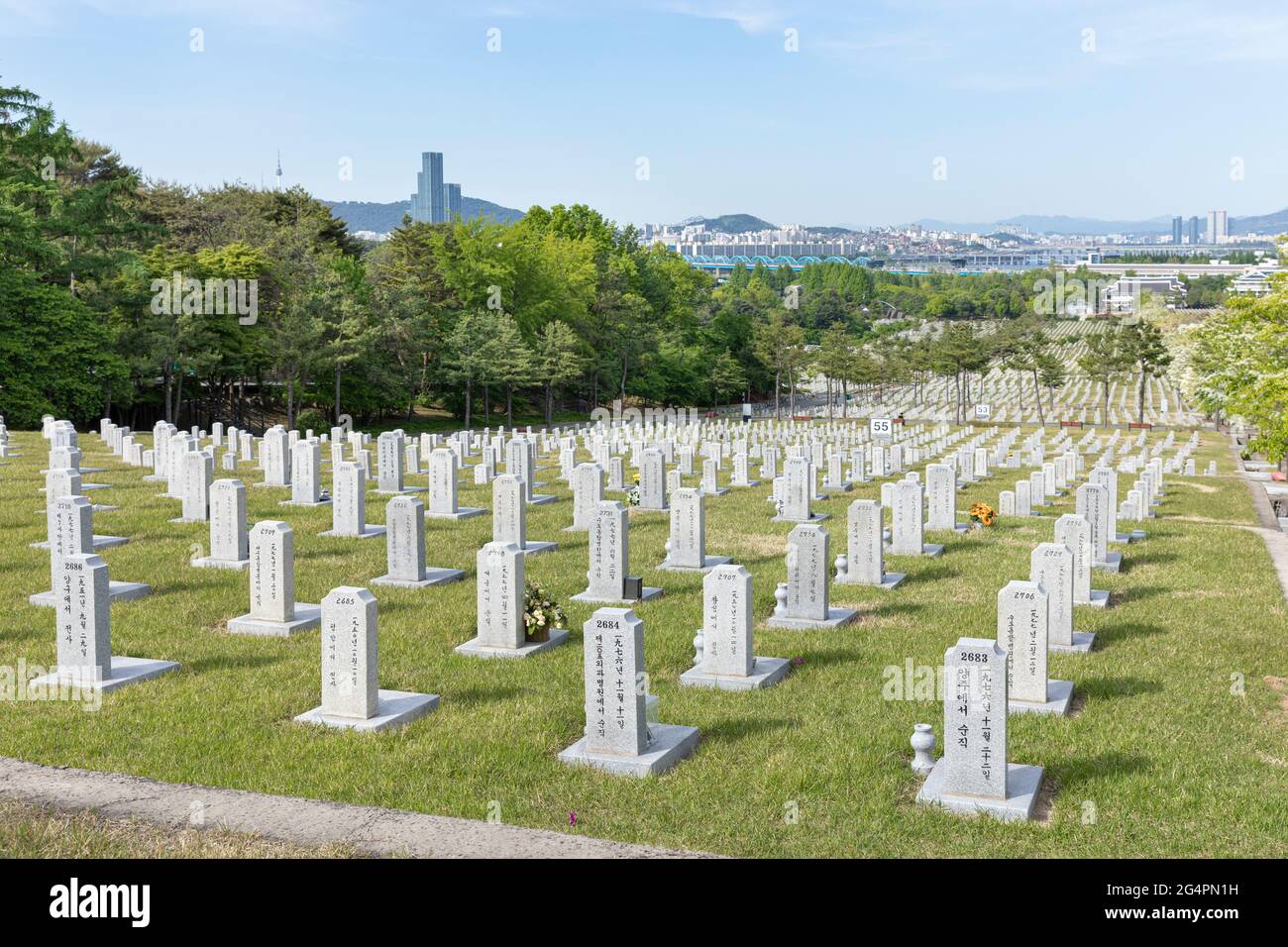 visiting Seoul National Cemetery, Korea on memorial day, tombstones ...