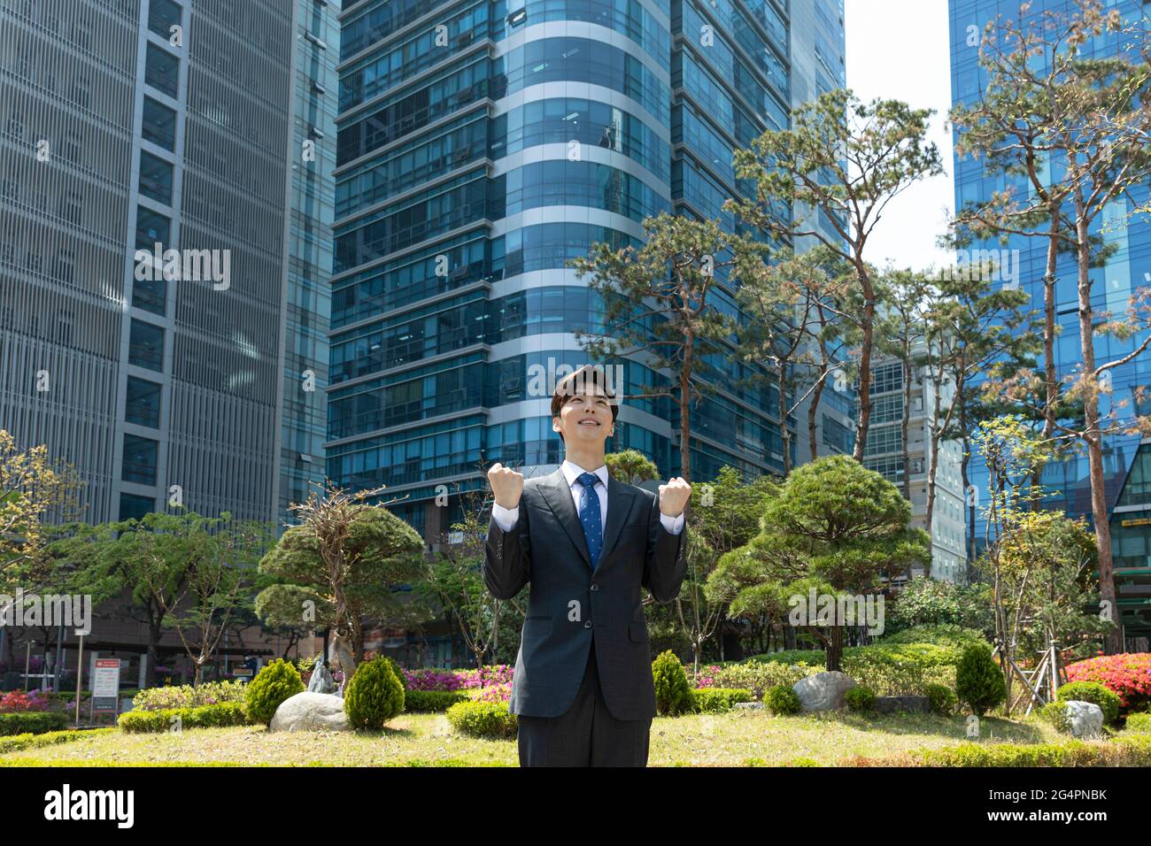 Success achieved handsome young hi-res stock photography and images - Alamy