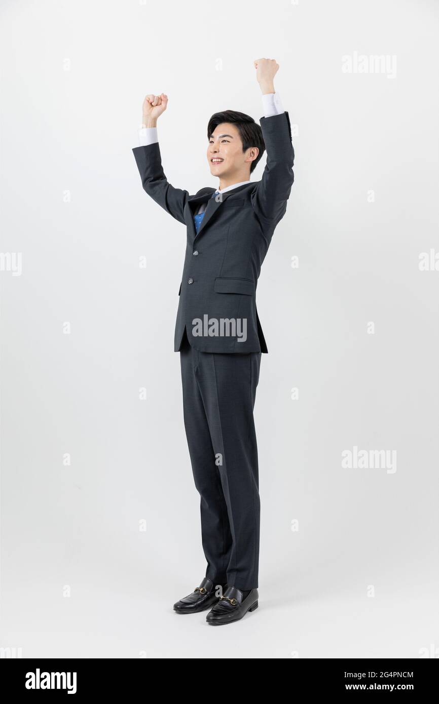 Success achieved handsome young hi-res stock photography and images - Alamy