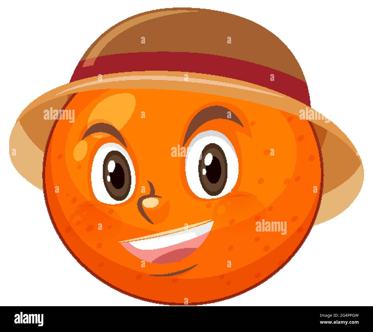 Orange cartoon character with facial expression illustration Stock ...