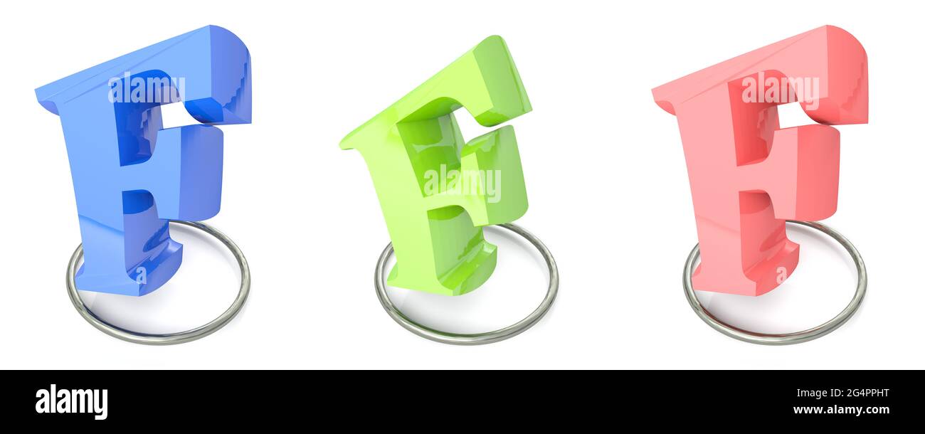 Character F set isolated on white bkg Stock Photo - Alamy