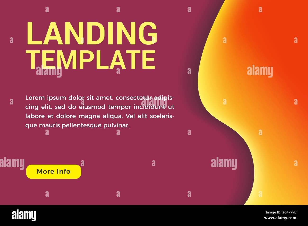 fluid style landing page template vector illustration Stock Vector ...