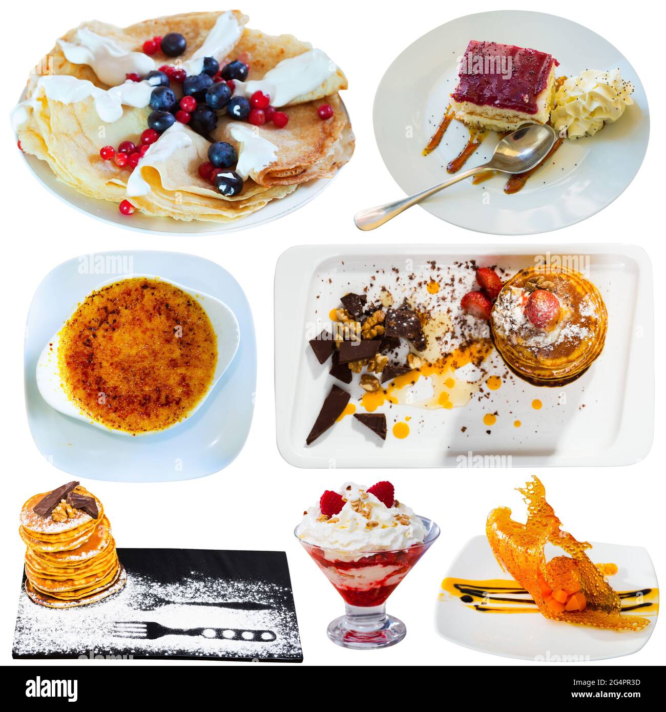 Set of desserts isolated on white Stock Photo - Alamy