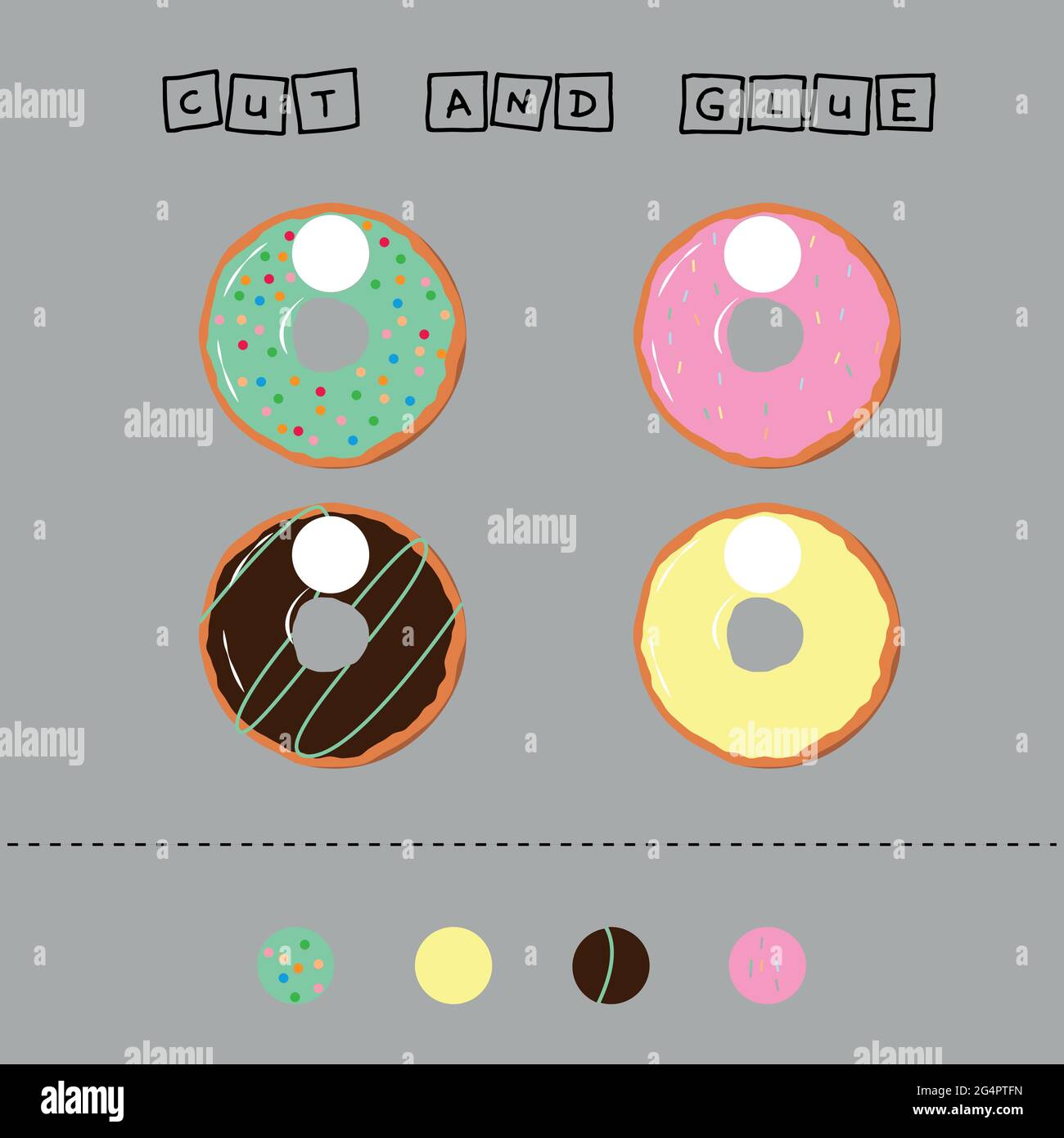 Developing an activity for children, the task is to cut and glue a ...