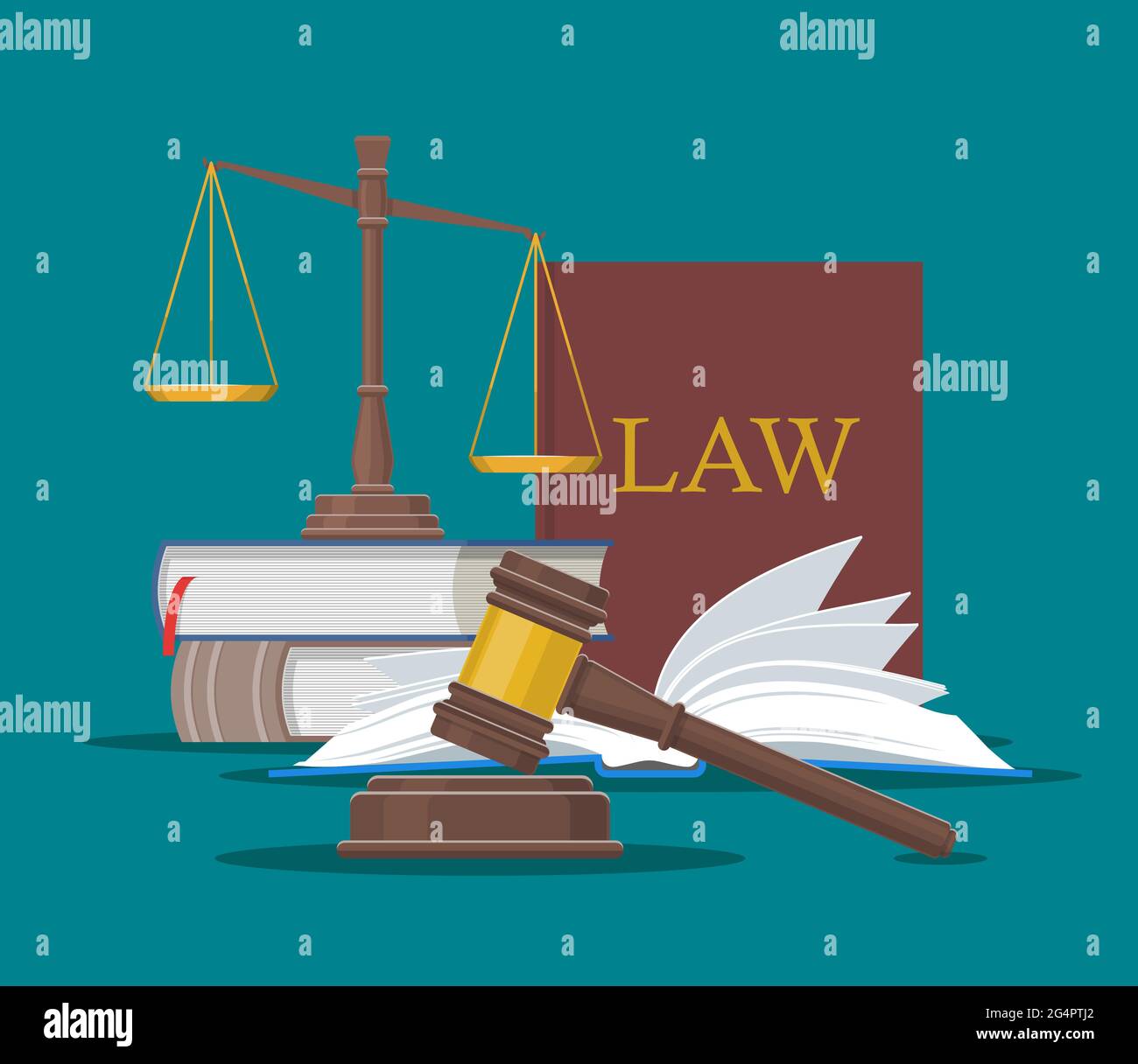 Law and justice concept vector illustration in flat style. Design ...