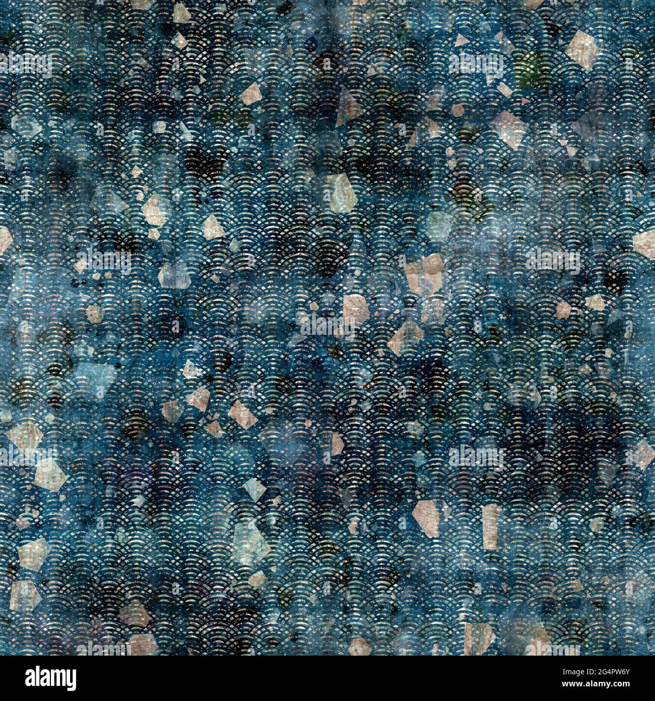 Seamless elegant mixed media pattern in navy, blue, pink, and cream ...