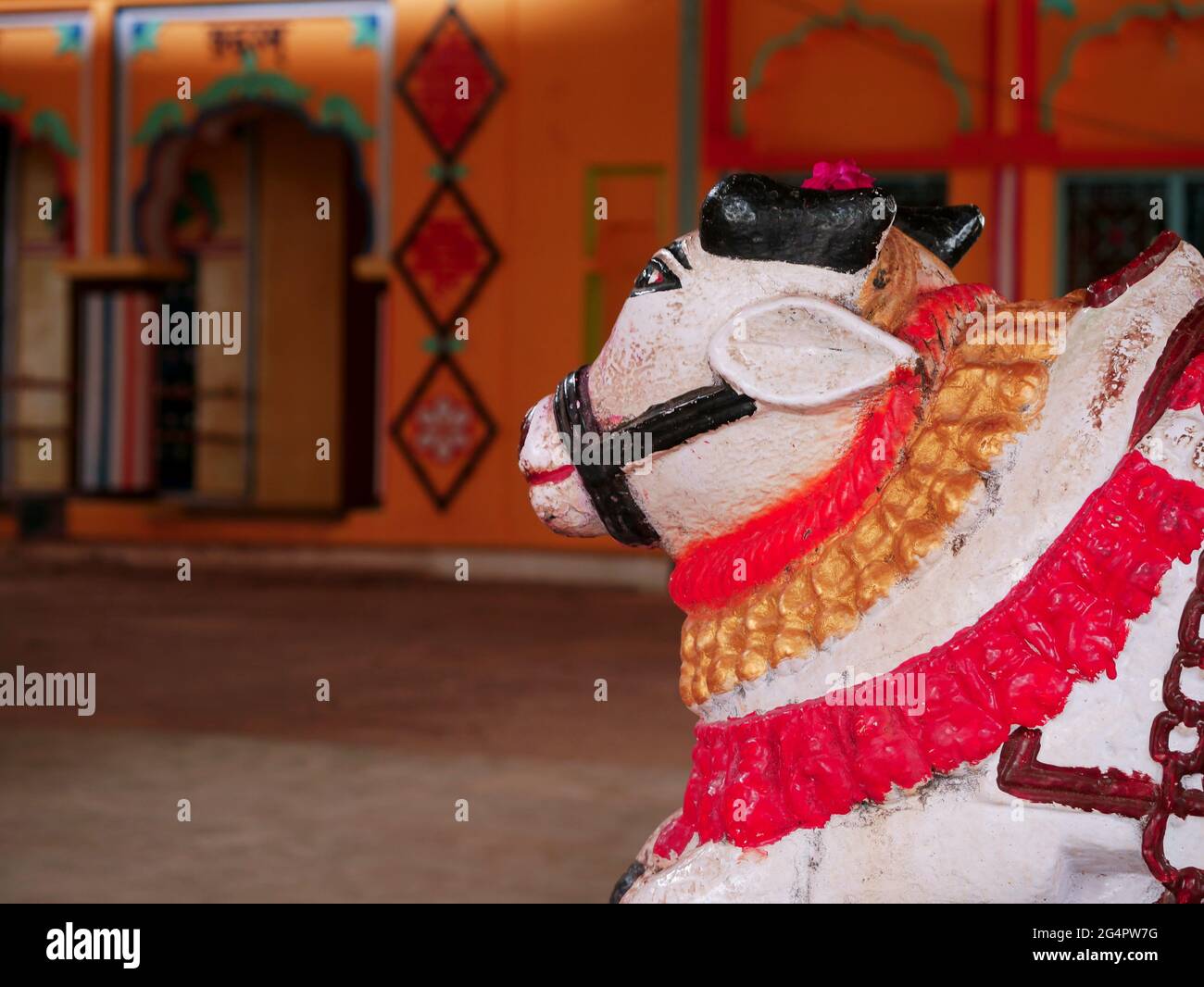 Beautiful idol of hindu god lord Nandi in kanhwara shiva temple katni ...