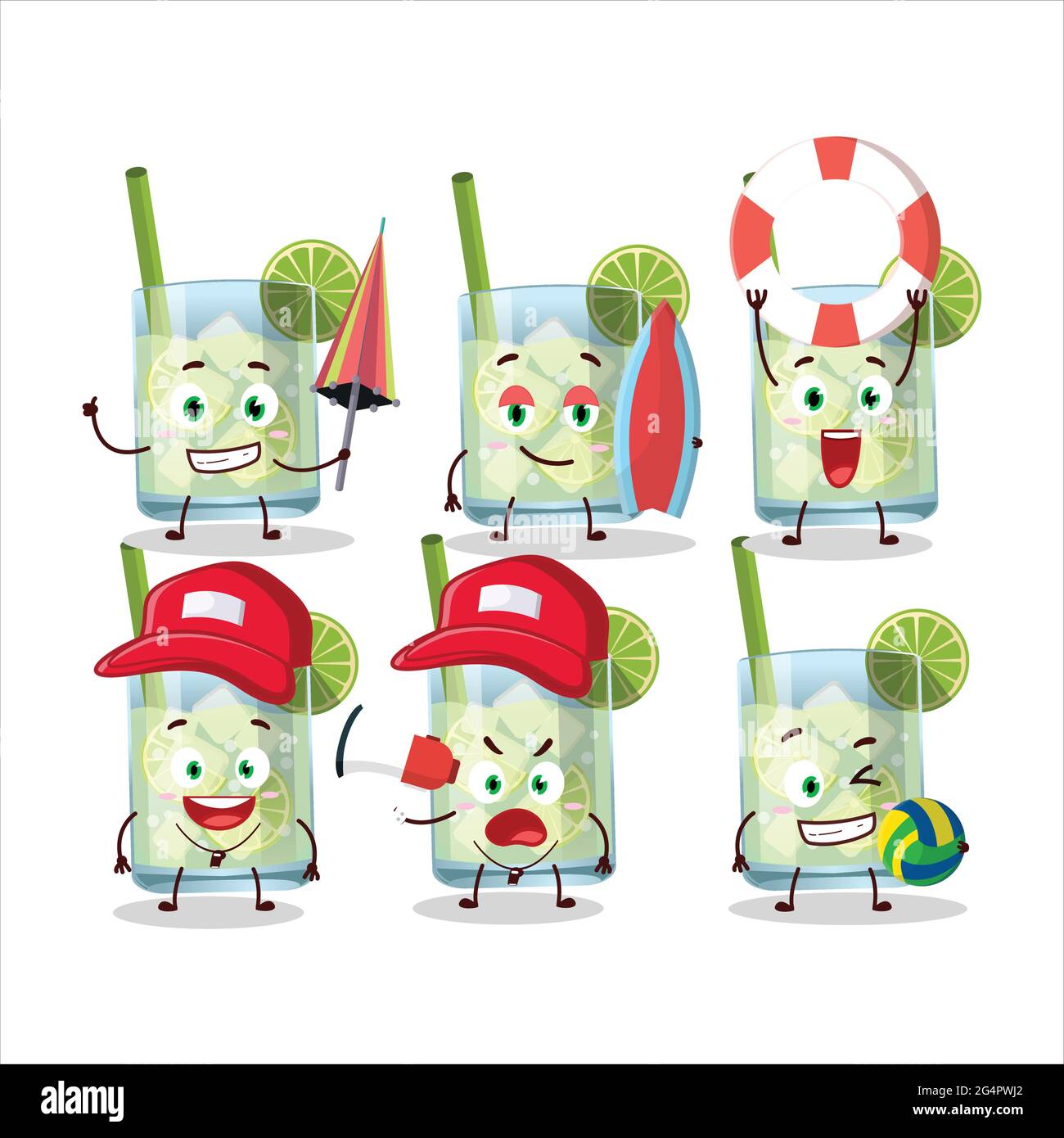 Happy Face guaro cartoon character playing on a beach. Vector ...