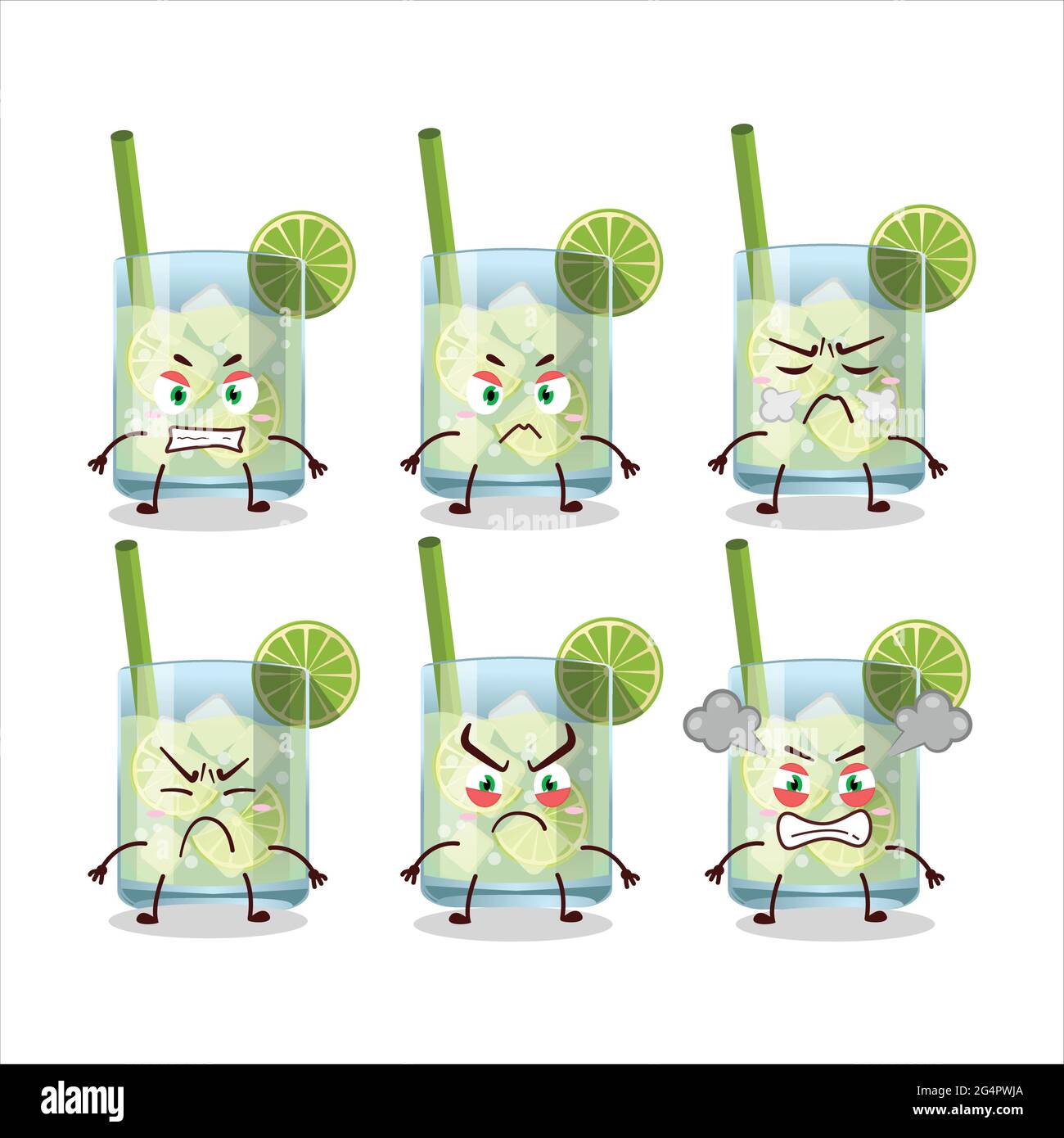 Guaro cartoon character with various angry expressions. Vector ...