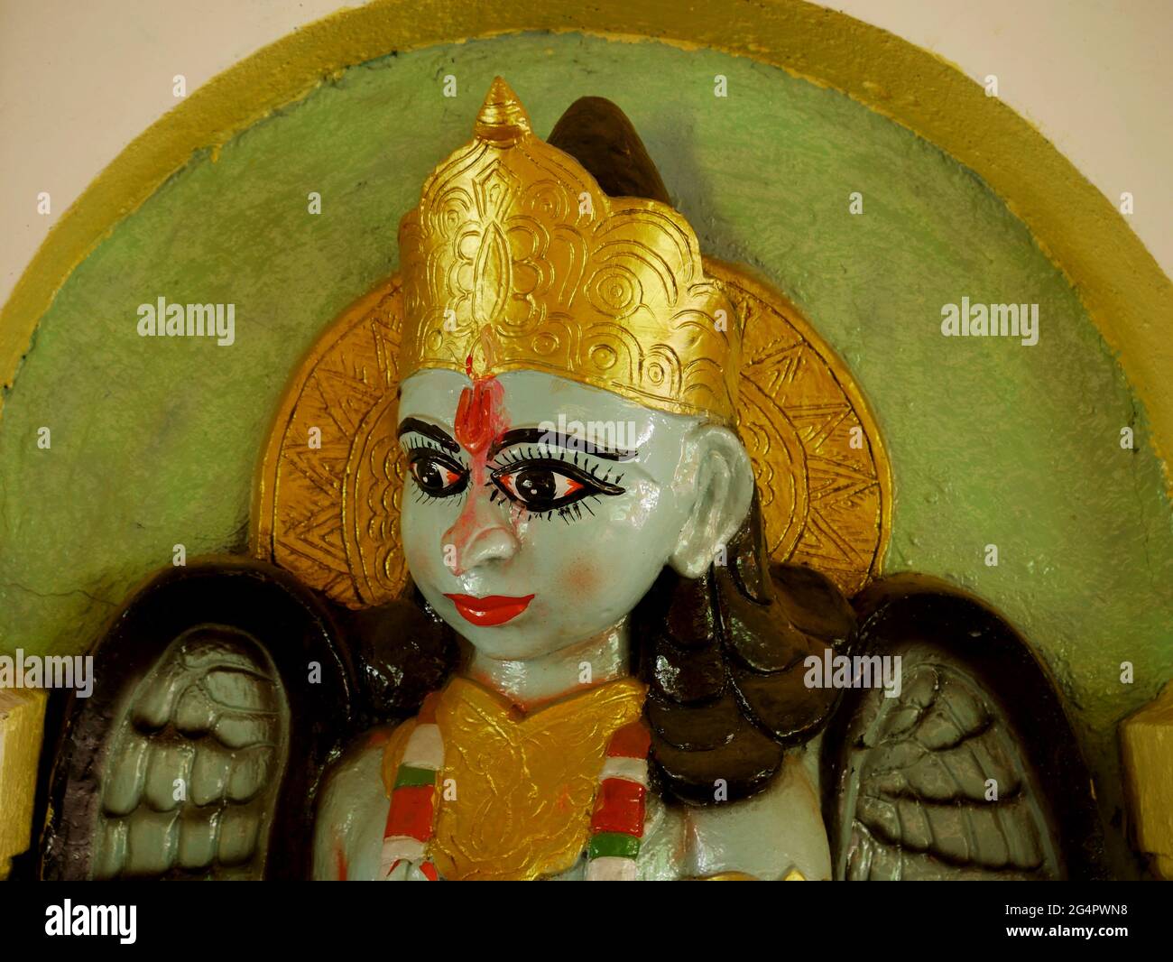 Beautiful idol of hindu god lord garuda art in kanhwara shiva temple ...