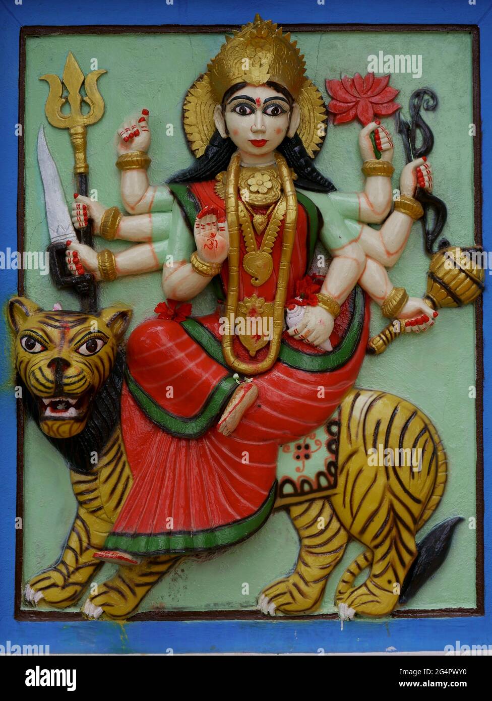 Lord Durga photo frame stone made architecture shiva temple katni ...