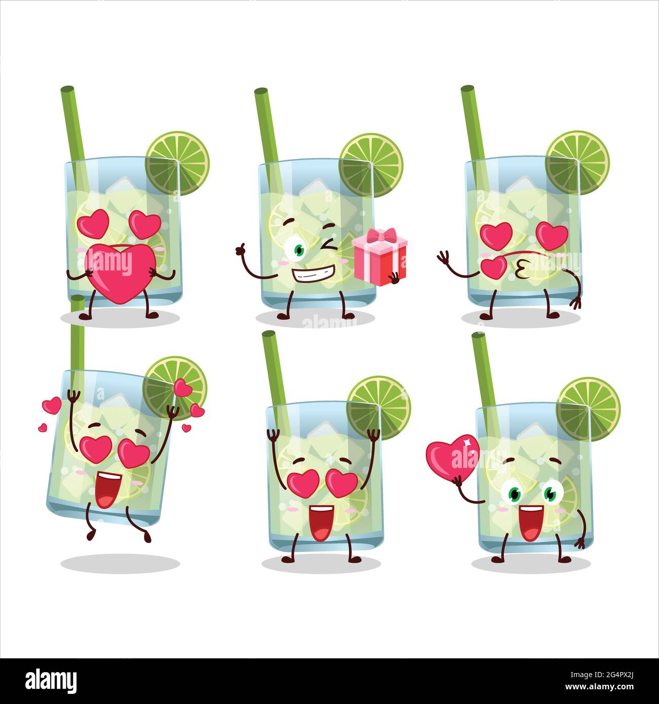 Guaro cartoon character with love cute emoticon. Vector illustration ...