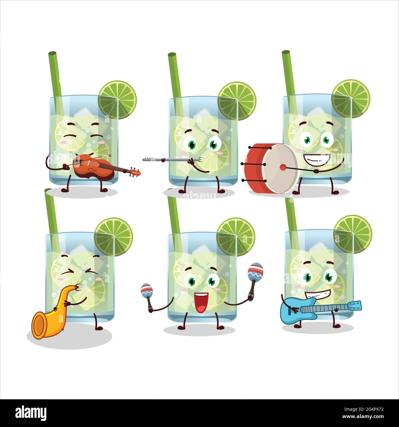 Cartoon character of guaro playing some musical instruments. Vector ...
