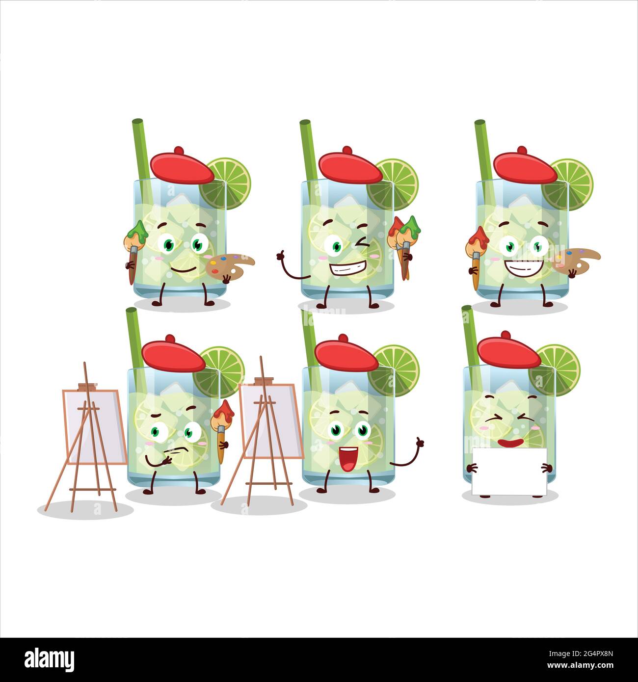 Artistic Artist of guaro cartoon character painting with a brush ...