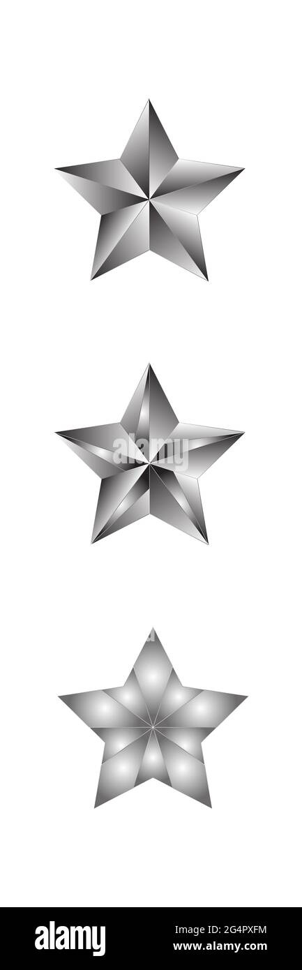 Star Award silver star icon and logo set Stock Photo - Alamy