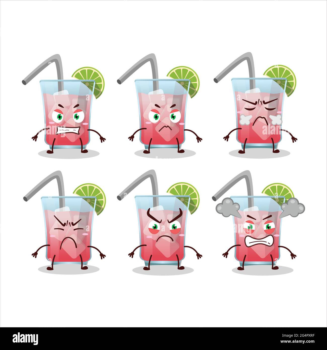 Hawaiian sea breeze cartoon character with various angry expressions ...