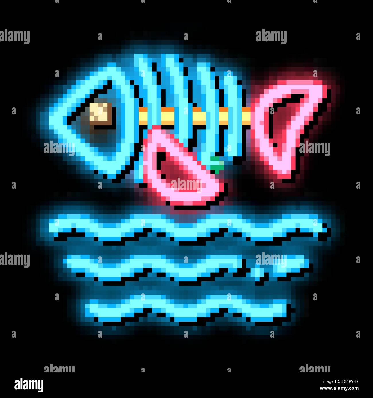 death of fish in water neon glow icon illustration Stock Vector Image ...